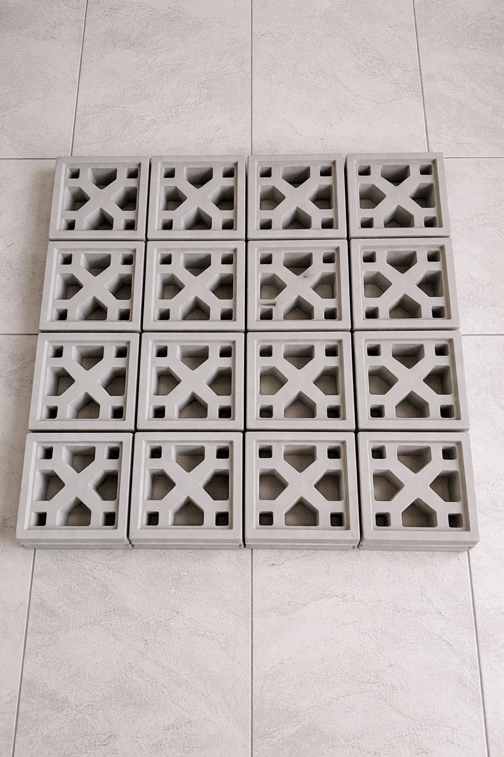 X‑Pattern 3D Vent Blocks 200mmx200mmx60mm - QUALITY CONCRETE PRODUCTS