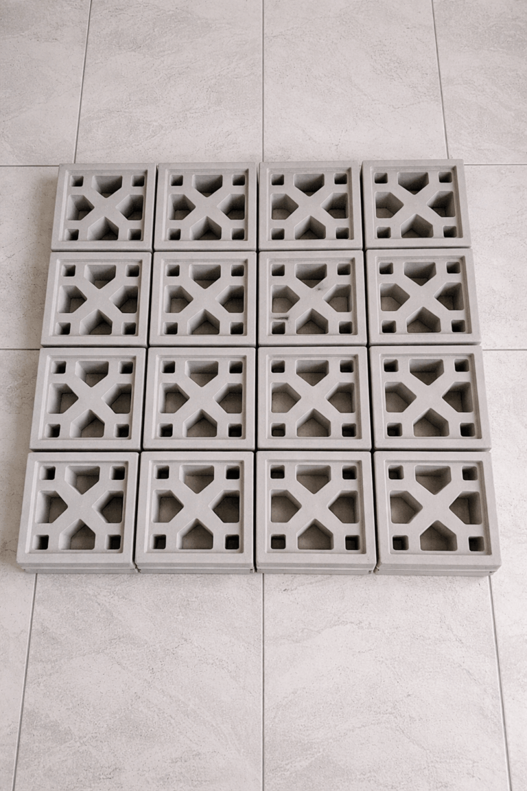 X‑Pattern 3D Vent Blocks 200mmx200mmx60mm - QUALITY CONCRETE PRODUCTS